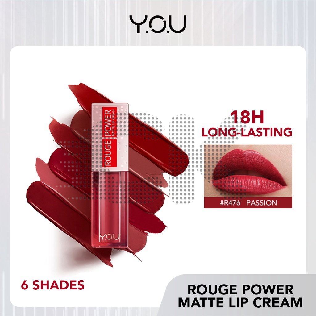 Jual YOU Rouge Power Matte Lip Cream Lipstik | Matte Finish | Tahan ...