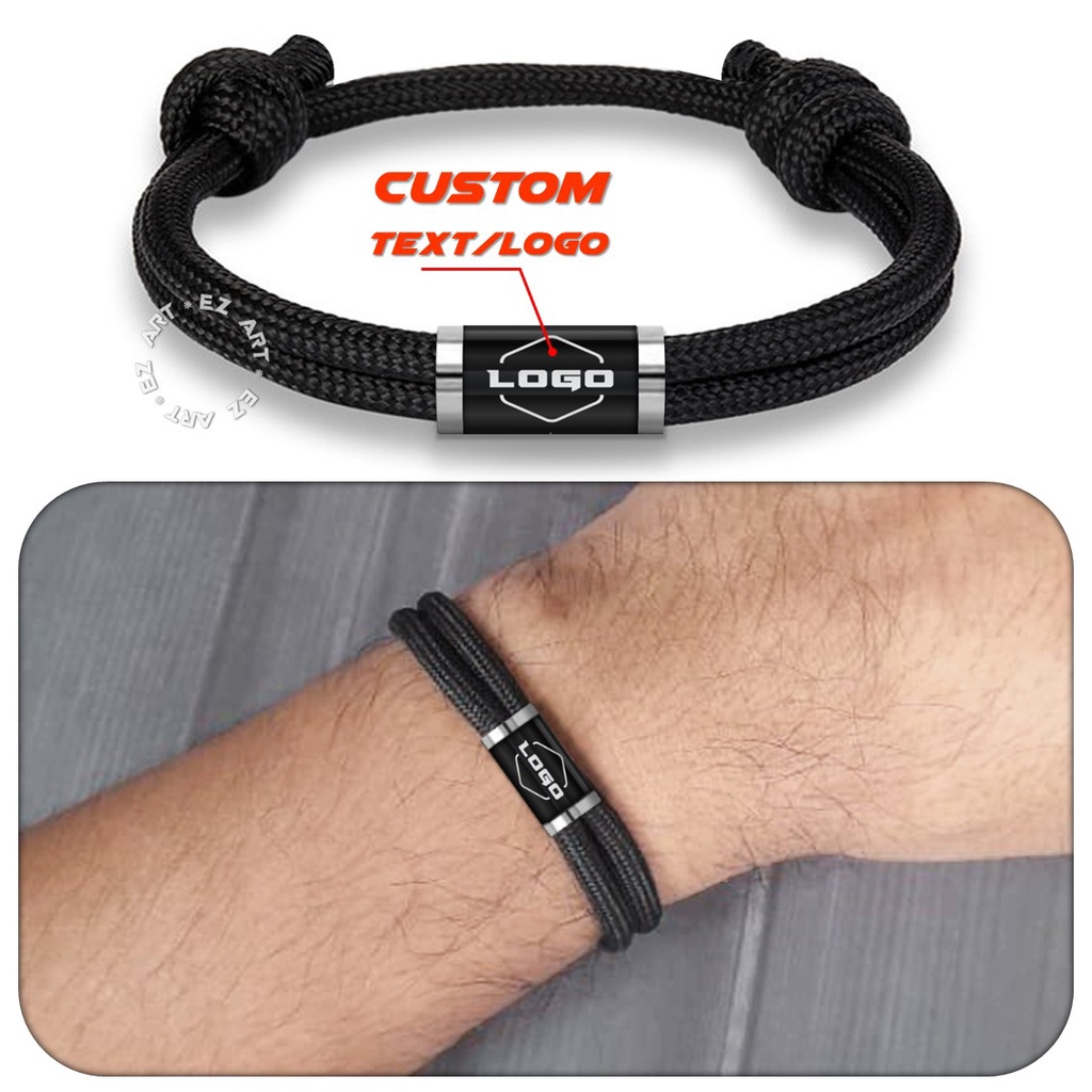 Jual GELANG SIMPLE PARACORD CUSTOM REQUEST NAMA LOGO GAMBAR TABUNG KACA ...