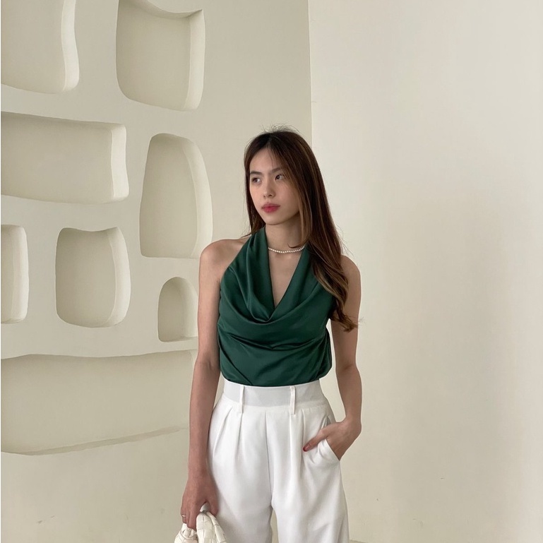 Jual Sava Satin Top —— Ocha Wear | Atasan Halter Wanita | Tanktop ...