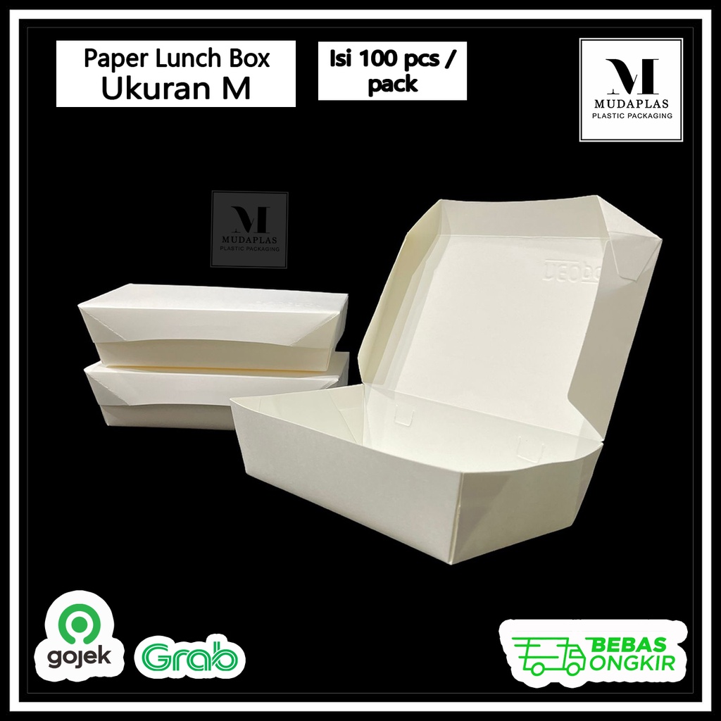 Jual Paper Lunch Box M L / Kotak Makan Kemasan Makanan Kertas Food ...