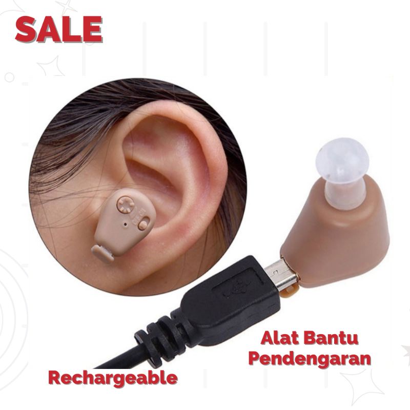 Jual Alat Bantu Pendengaran Telinga Orang Tua Tuli Hearing Aid Rechargeable Mini Dengar In Ear ...