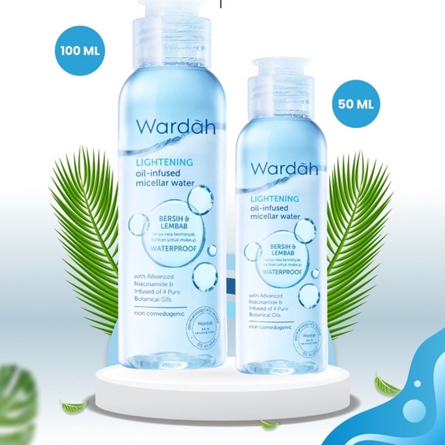 Jual Wardah Lightening Oil Infused Micellar Water 100ml / 50ml | Shopee ...