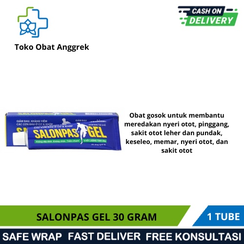 Jual SALONPAS GEL 30 GRAM/GEL PEREDA NYERI/MENGURANGI PEGAL-PEGAL/NYERI ...