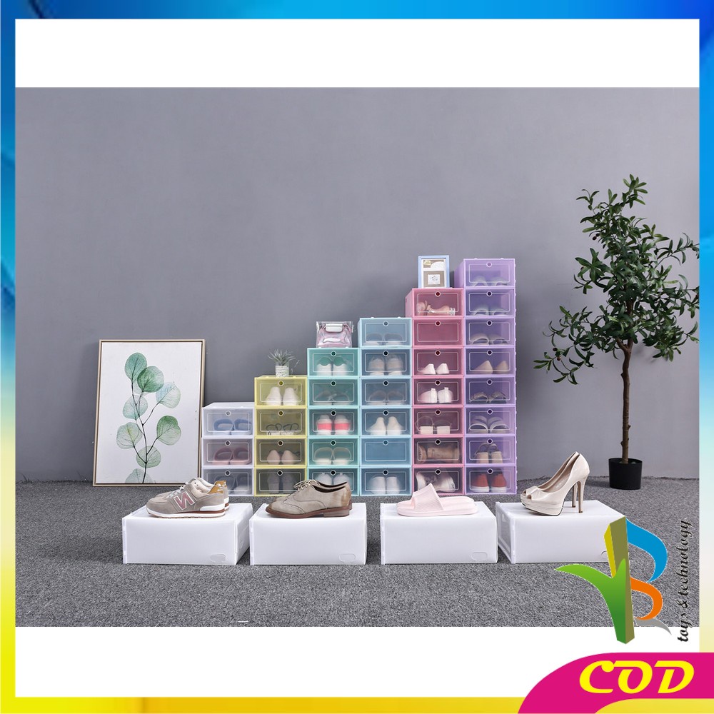 Jual RB-C544 Kotak Sepatu Plastik Lipat Transparan Tebal Rak Sepatu ...
