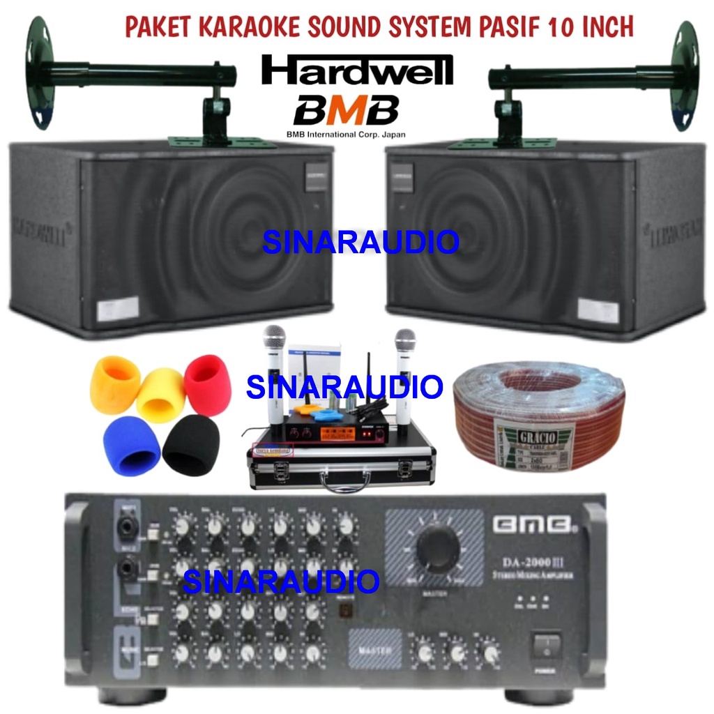 Jual paket karaoke speaker pasif hardwell pmr10 +BMB DA 2000 III ...