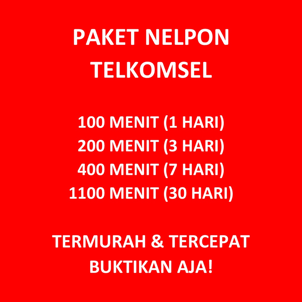 Jual Paket Nelpon Telkomsel / Paket Telpon Telkomsel 30 Hari / Kartu As ...