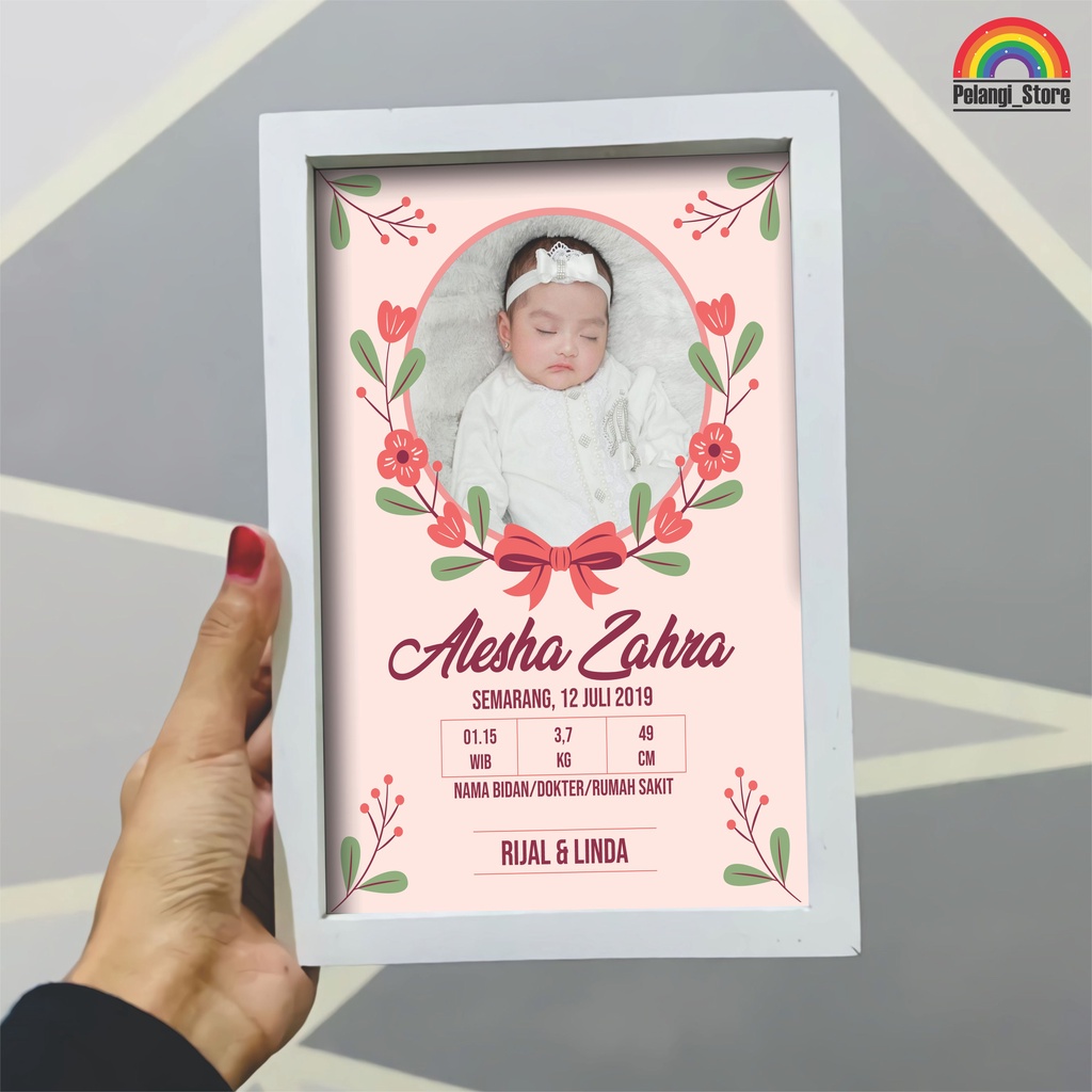 Jual CETAK FRAME BABY BORN NEWBORN BIODATA BAYI / SERTIFIKAT KELAHIRAN ...