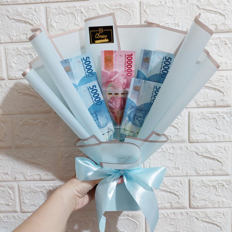 Jual Small Standing Money Bouquet 5 Lembar / Buket Bunga Bucket Uang ...