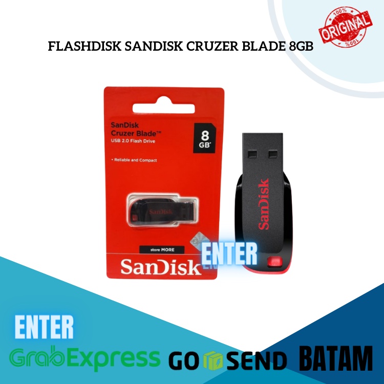 Jual FLASHDISK SANDISK CRUZER BLADE 8GB ORIGINAL RESMI | Shopee Indonesia
