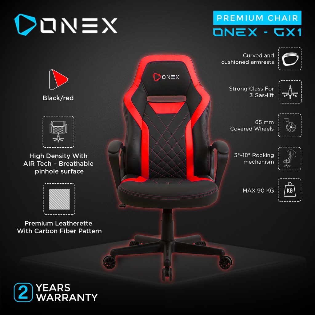 Jual ONEX GX1 Premium Quality Gaming Chair Kursi - Red | Shopee Indonesia