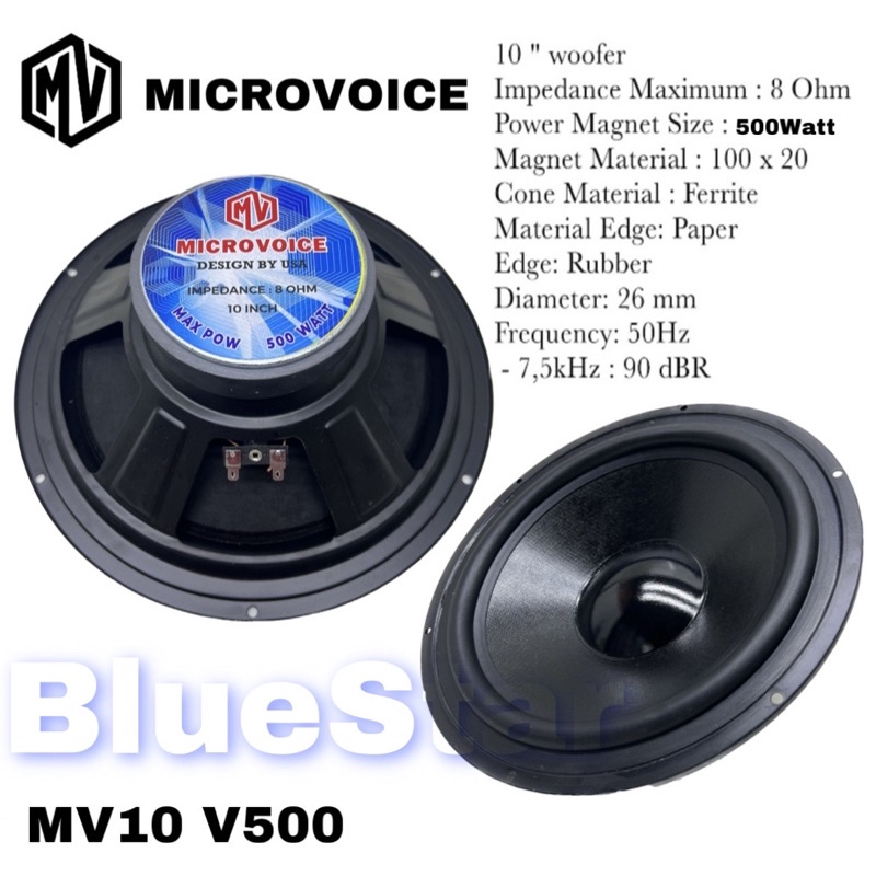 Jual Speaker Component MicroVoice MV10 V500 Komponent 10 inch | Shopee ...