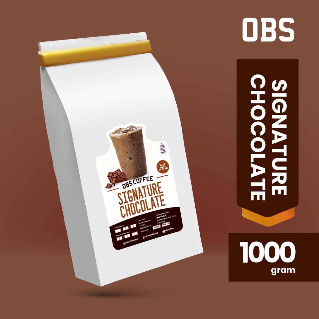 Jual Bubuk Minuman CHOCOLATE Powder 1000g | Signature Chocolate OBS ...