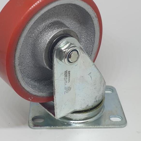 Jual Roda PU Flat Besi Cor Medium Duty Vintech Germany 4 inch Plat ...