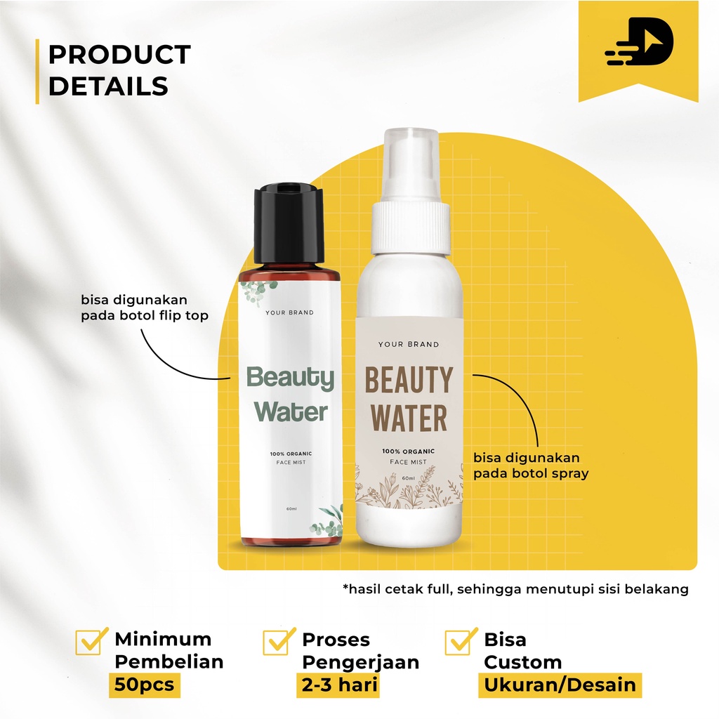 Jual Stiker Kemasan Botol Spray Full Print / Stiker Kemasan Botol Flip ...