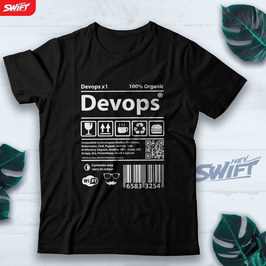 Jual Kaos Devops Barcode Programmer Developer Coding Engineer Tshirt 9005