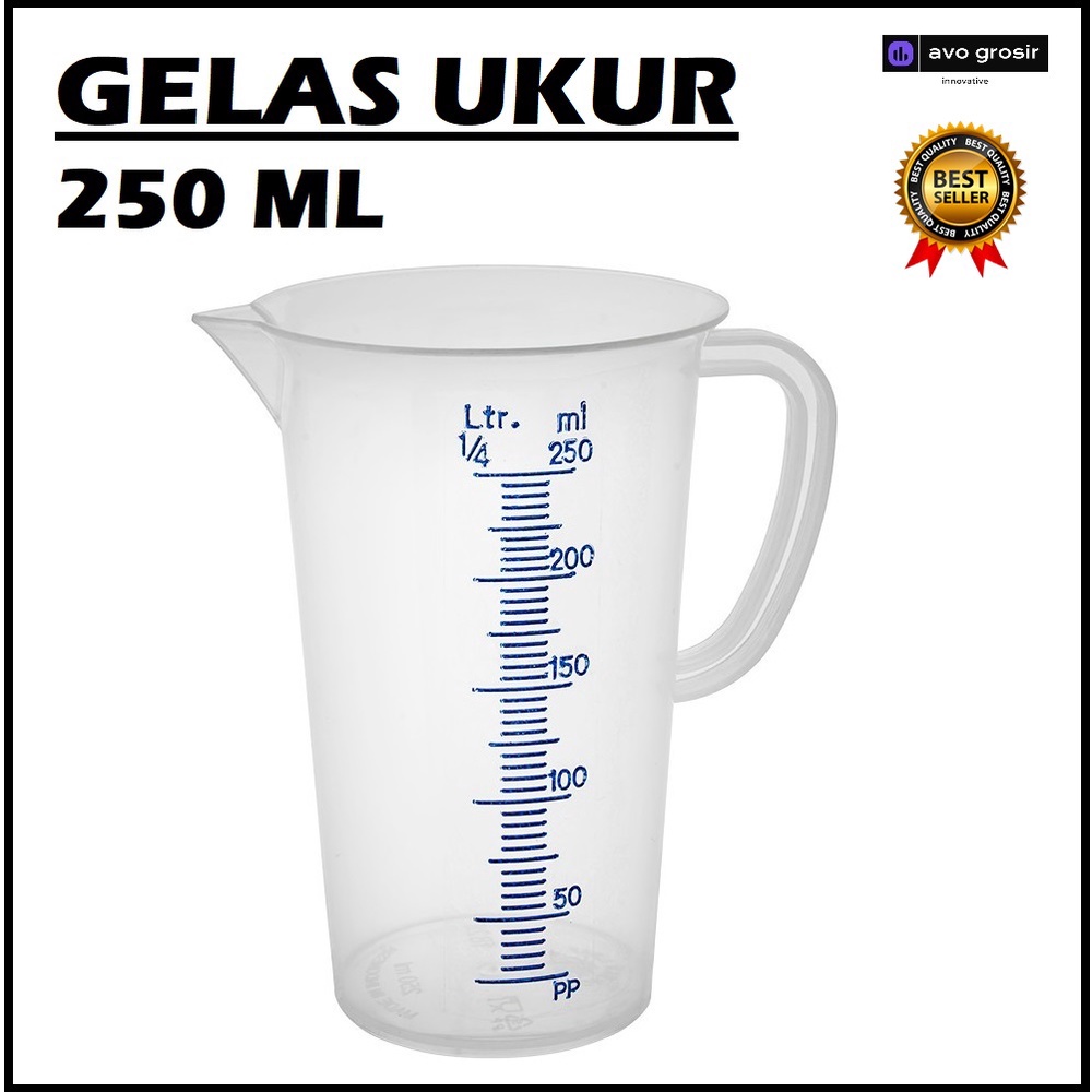 Jual Gelas Ukur 250 ml Gelas Takar Plastik Ukuran Measuring | Shopee ...