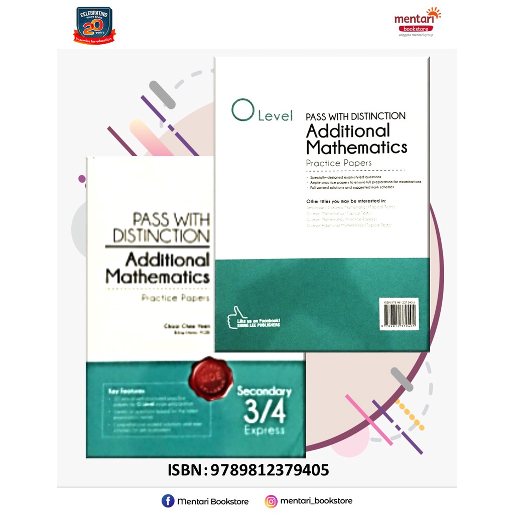 Jual Pass with Distinction Add Maths Practice Paper | Latihan ...