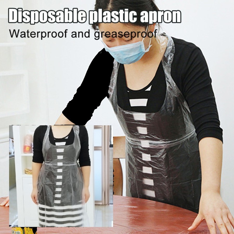 Jual Apron Bening Sekali Pakai Celemek Plastik Tipis Anti Minyak Masak ...