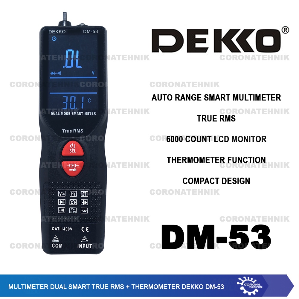 Jual DM-53 - Multimeter Dual Smart True RMS + Thermometer Dekko ...