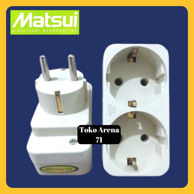 Jual Steker T Multi + Stop Kontak Steker T 2 Lubang Putih MATSUI 315 ...