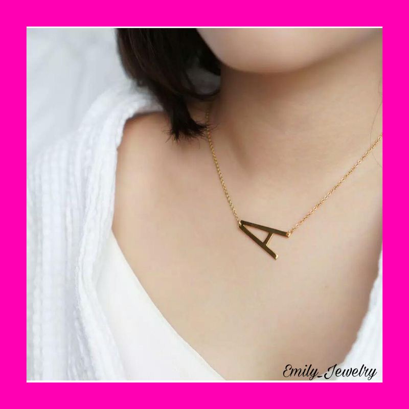 Jual Kalung Titanium Huruf/Inisial A-Z Giselle Style | Shopee Indonesia