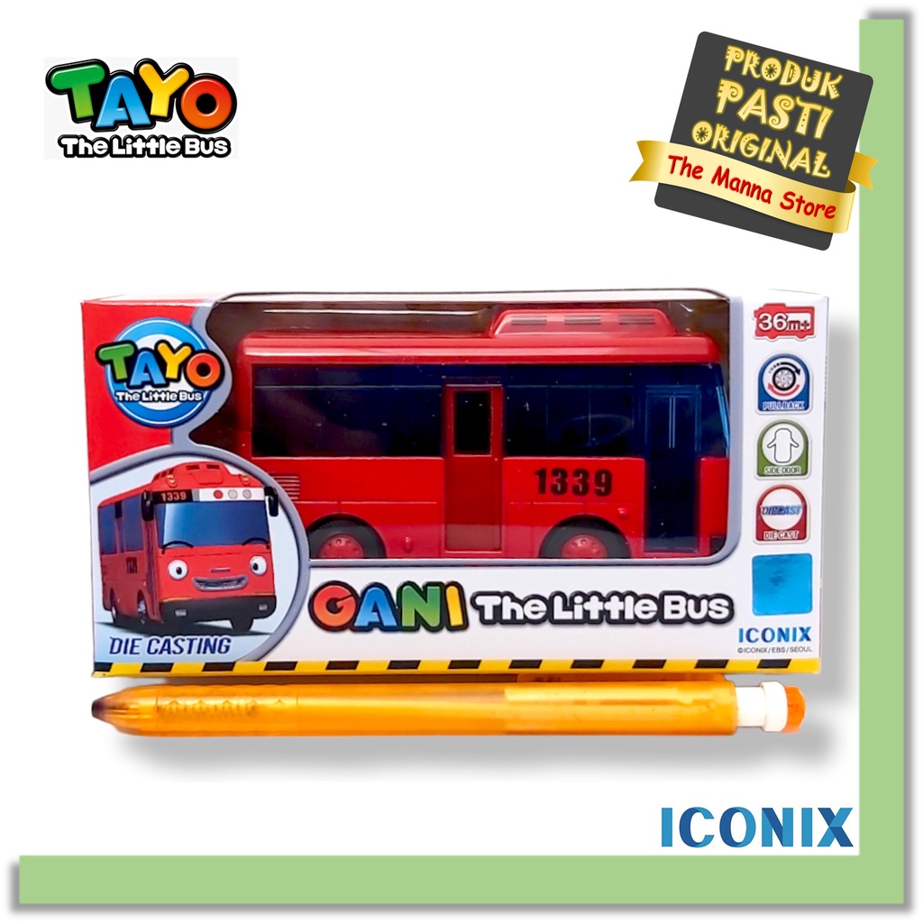 Jual Iconix Tayo The Little Bus GANI DieCast Metal - Plastic Pullback TYX117019 Korean Toys ...
