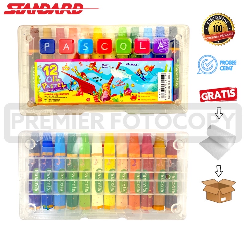 Jual Standard - Crayon Pascola Oil Pastel Isi 12 Color | Shopee Indonesia