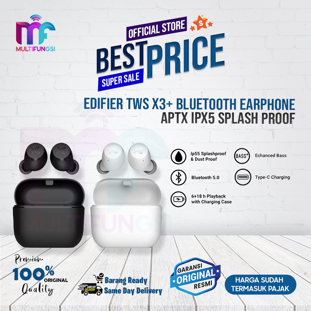 Jual EDIFIER TWS X3+ Bluetooth Earphone aptX IPX5 Splash Proof | Shopee ...