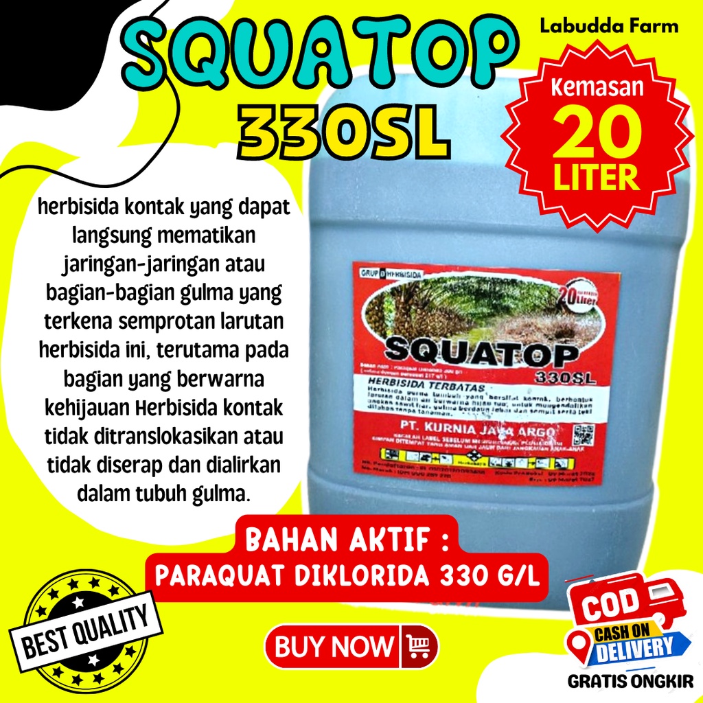 Jual Herbisida 20 Liter SQUATOP 330SL Obat Rumput Liar Racun Rumput Paling Ampuh Bahan Aktif ...