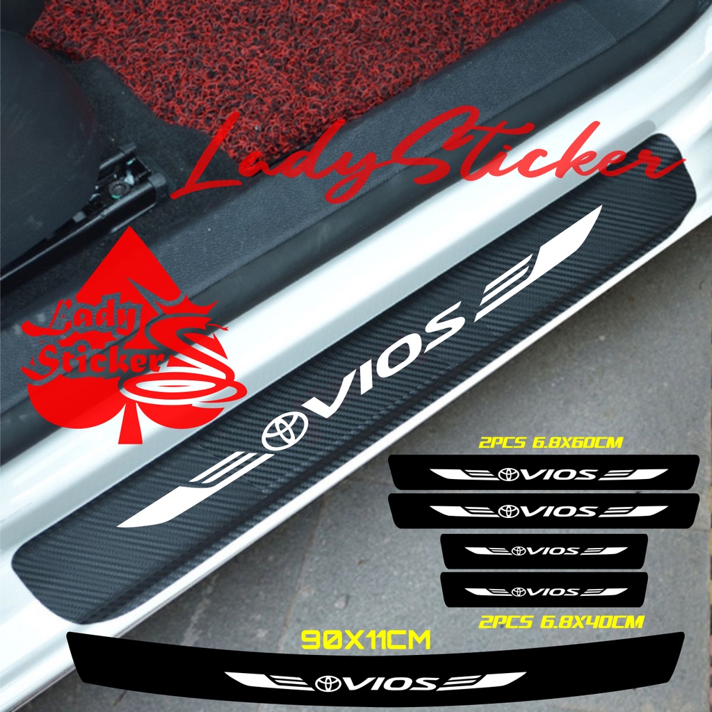 Jual SILL PLATE KARBON 3D MOBIL VIOS STICKER CARBON 3D PIJAKAN BUMPER ...