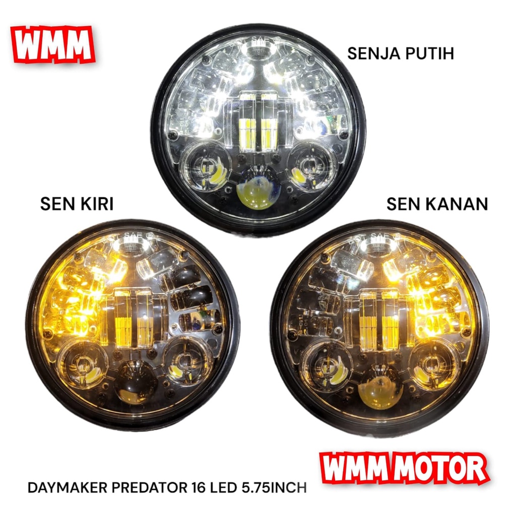 Jual Lampu Daymaker 5.75 Inch 16 Led Predator DOT SAE Original Import ...