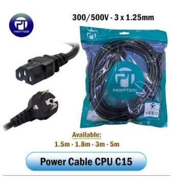 Jual Cable power cord to c13 profftech 10m 3x1.25mm for psu cpu pc ...