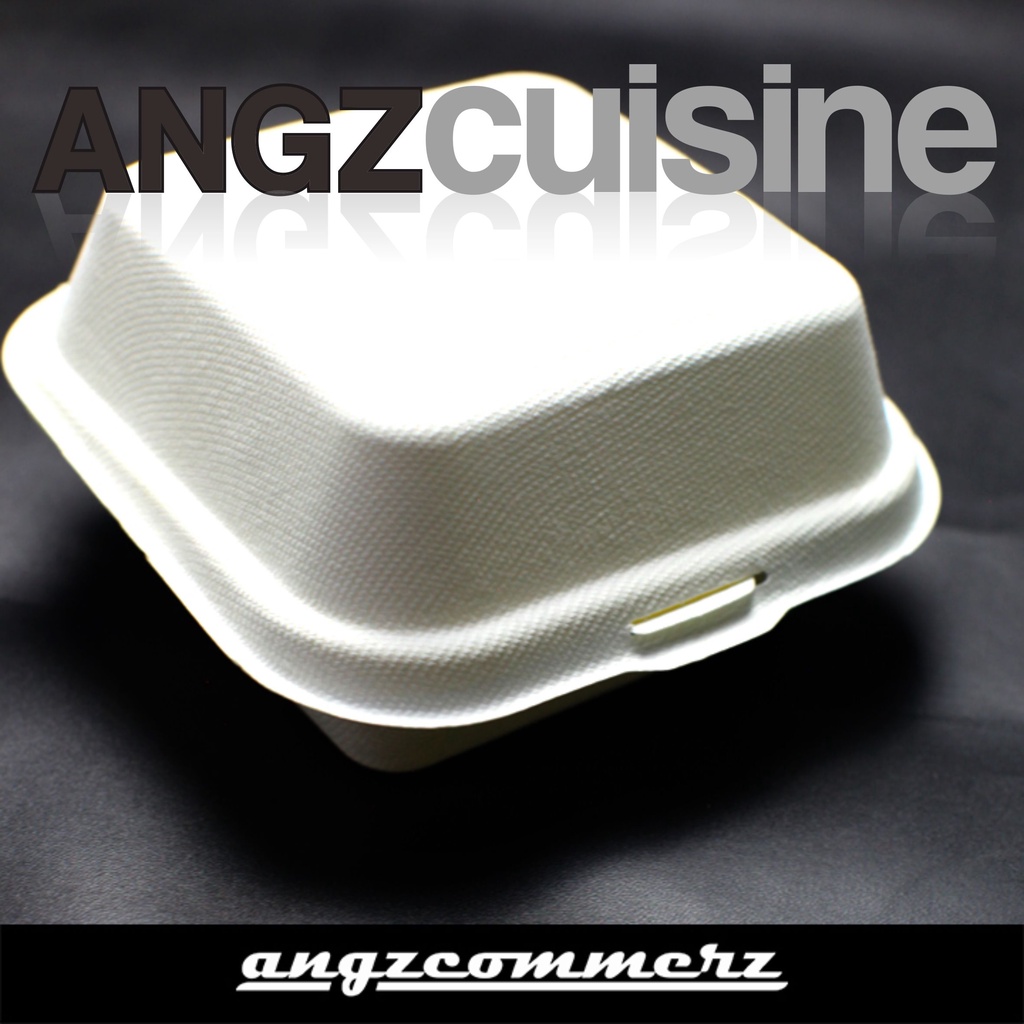 Jual Kotak Makan Kertas Burger Box Bagasse 6 Inch Ecofriendly Serat ...