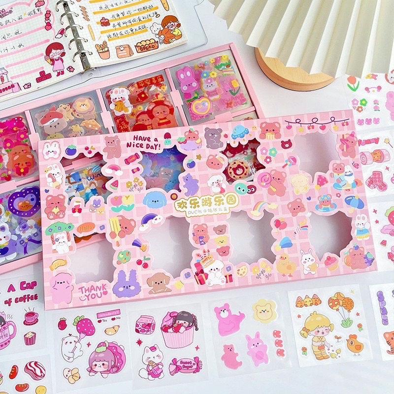 Jual 1 LEMBAR STIKER motif have a nice day bear lucu aesthetic murah ...
