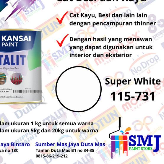 Jual Cat Besi / Kayu Minyak FTALIT Putih Kilap / Super White 731 - 1 kg ...