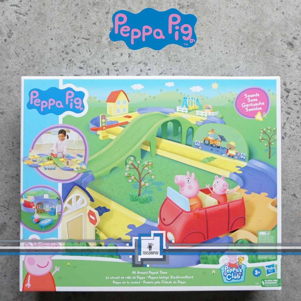 Jual Peppa Pig All Around Peppas Town Playset with Car Track Adventure ...