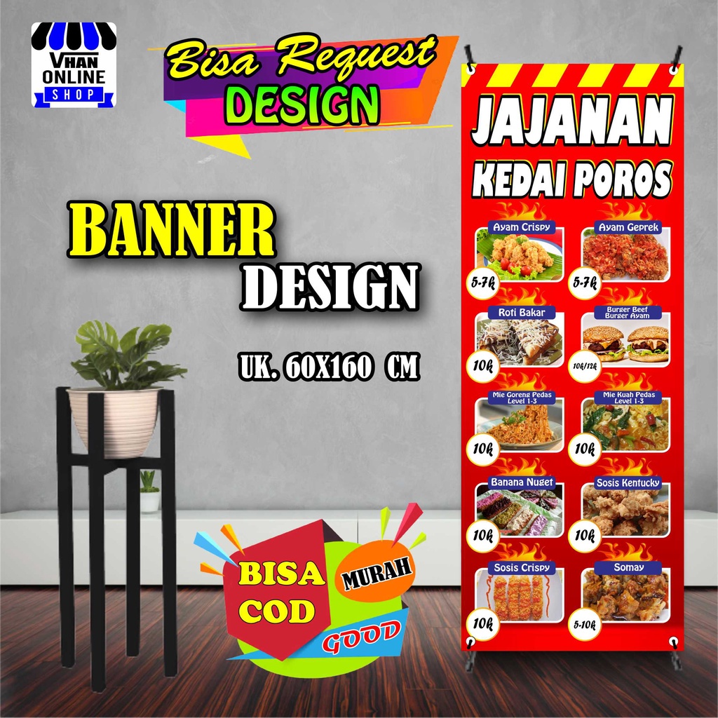Jual Spanduk Banner Backdrop Jualan Makanan Dan Minuman, Jajanan ...