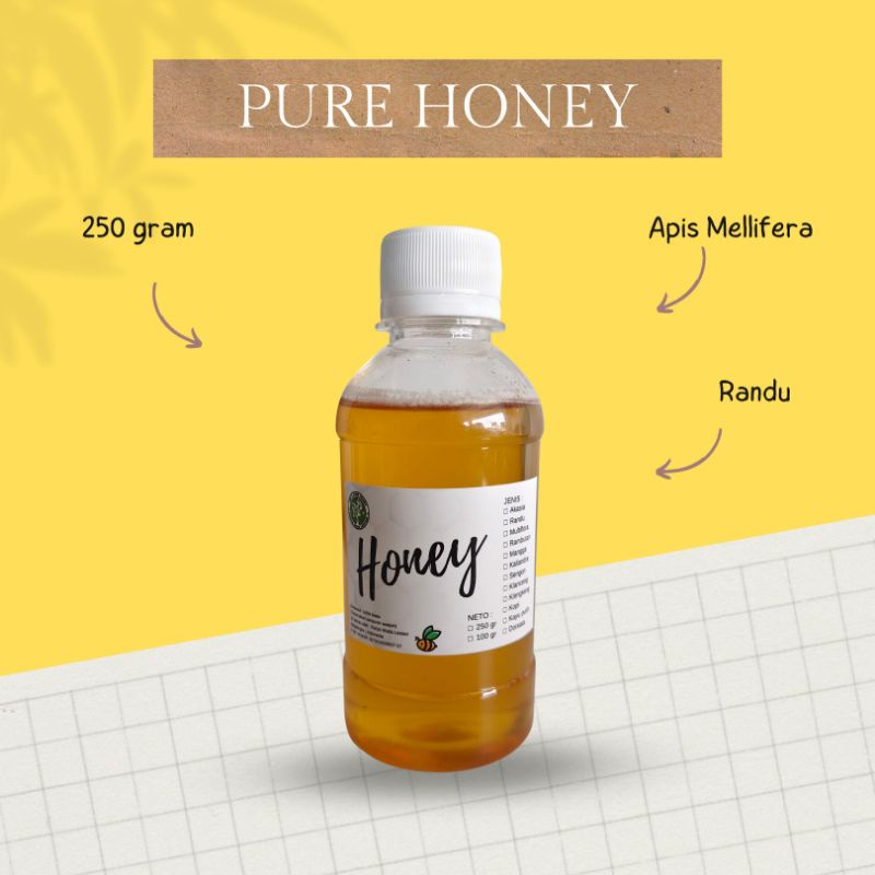 Jual Madu Randu 250 gram | Madu Murni | Madu Asli | Pure Honey | Shopee ...