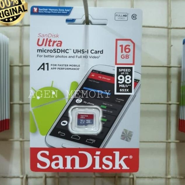 Jual Micro SD SANDISK 16gb 98mb/s Ultra class 10 | Shopee Indonesia