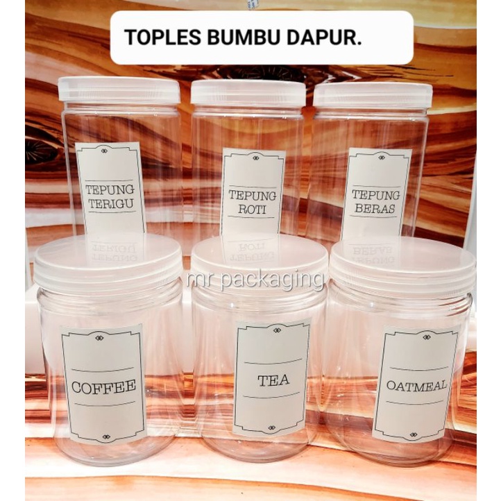 Jual Toples Bumbu Dapur + STIKER LABEL | Toples Plastik isi ulang bumbu ...