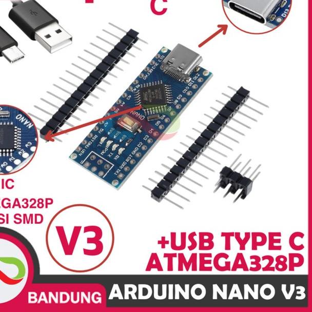 Jual ARDUINO NANO V3.0 ATMEGA328P TYPE-C PLUS KABEL CH340 HQ IC ...