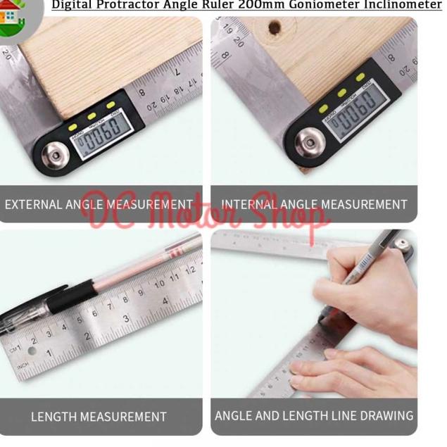 Jual Digital Protractor Angle Ruler Goniometer Inclinometer Penggaris Bujur - 200mm | Shopee ...