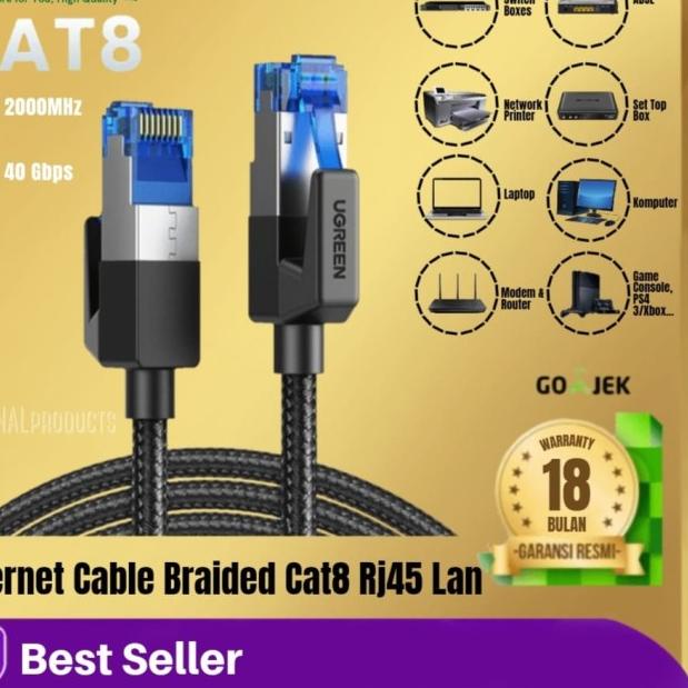 Jual Ugreen kabel lan cat 8 ethernet rj45 cat8 gigabit 40gbps network ...