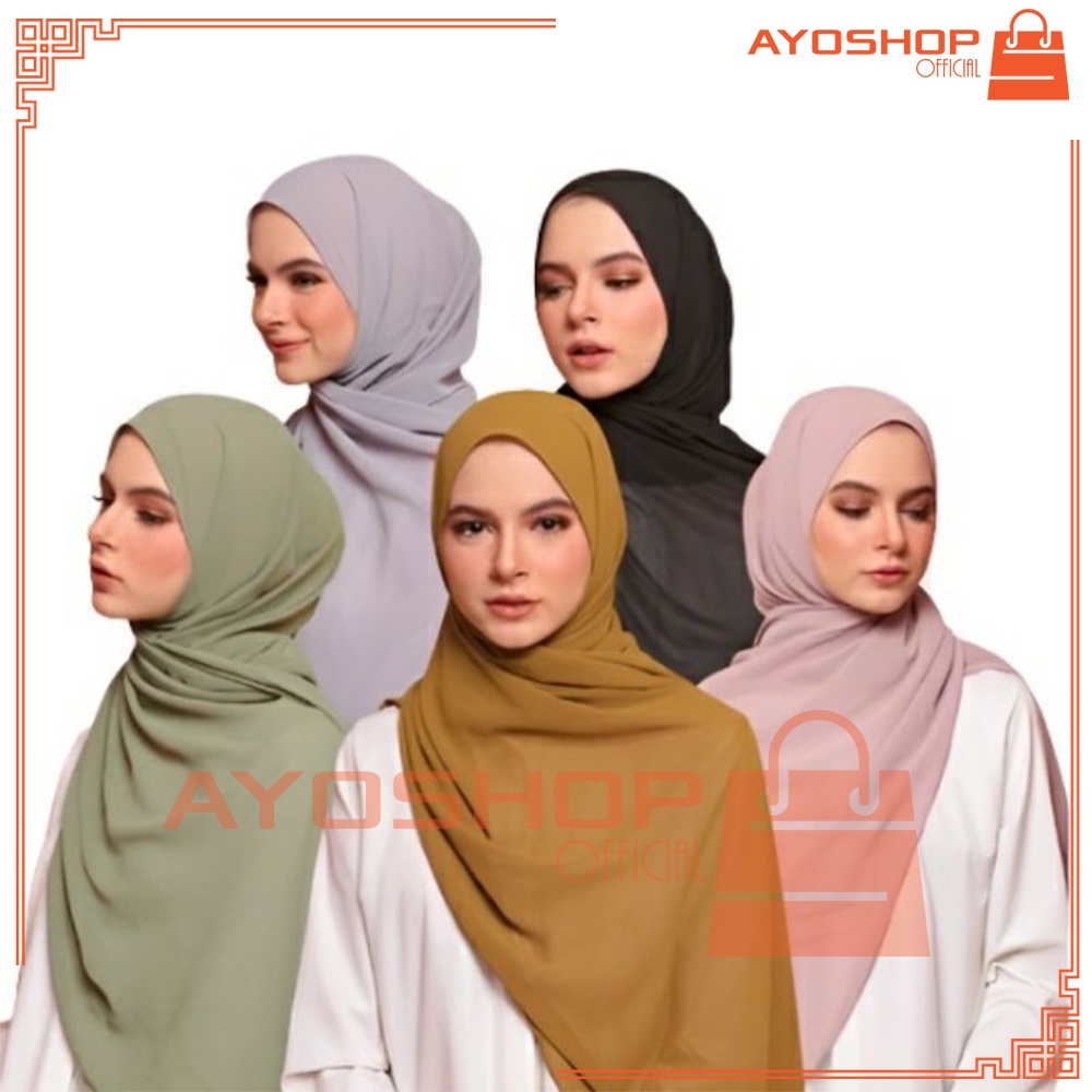 Jual pashmina ceruty baby doll polos | Shopee Indonesia