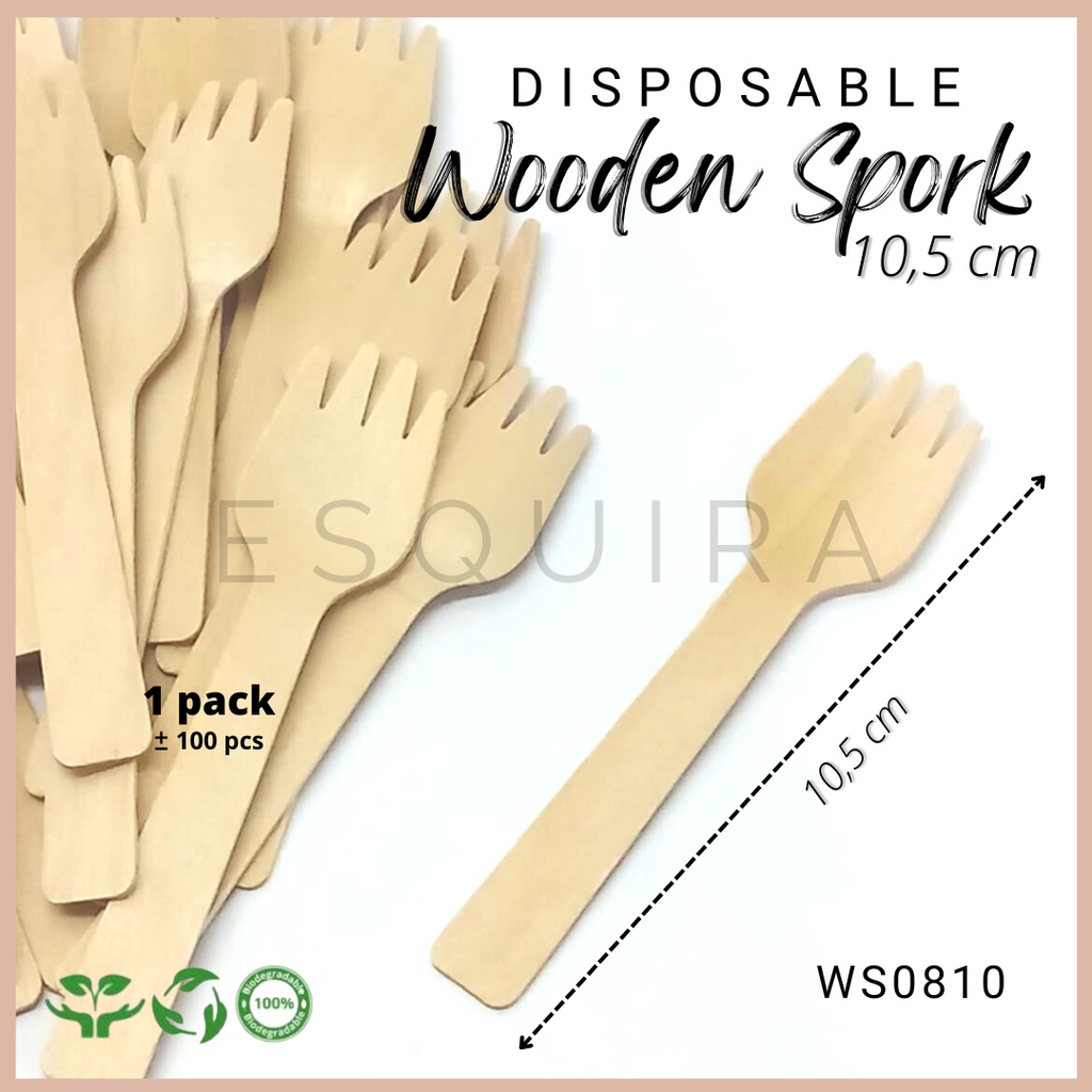 Jual Wooden Spork / Garpu Cake / Garpu Kayu 10,5 Cm / 100 Pcs / WS0810 ...