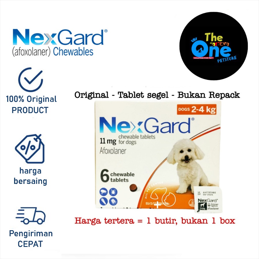 Jual Obat Kutu Anjing Demodex Scabies NEXGARD ukuran 2-4 kg Harga 1 tablet | Shopee Indonesia