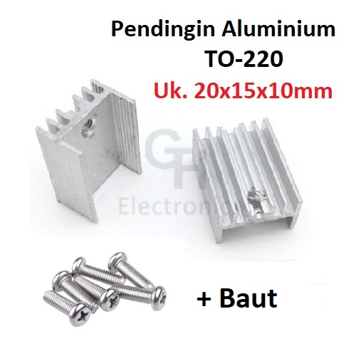 Jual Aluminium Heatsink Pendingin TO-220 2x1,5x1 cm Heat Sink ...
