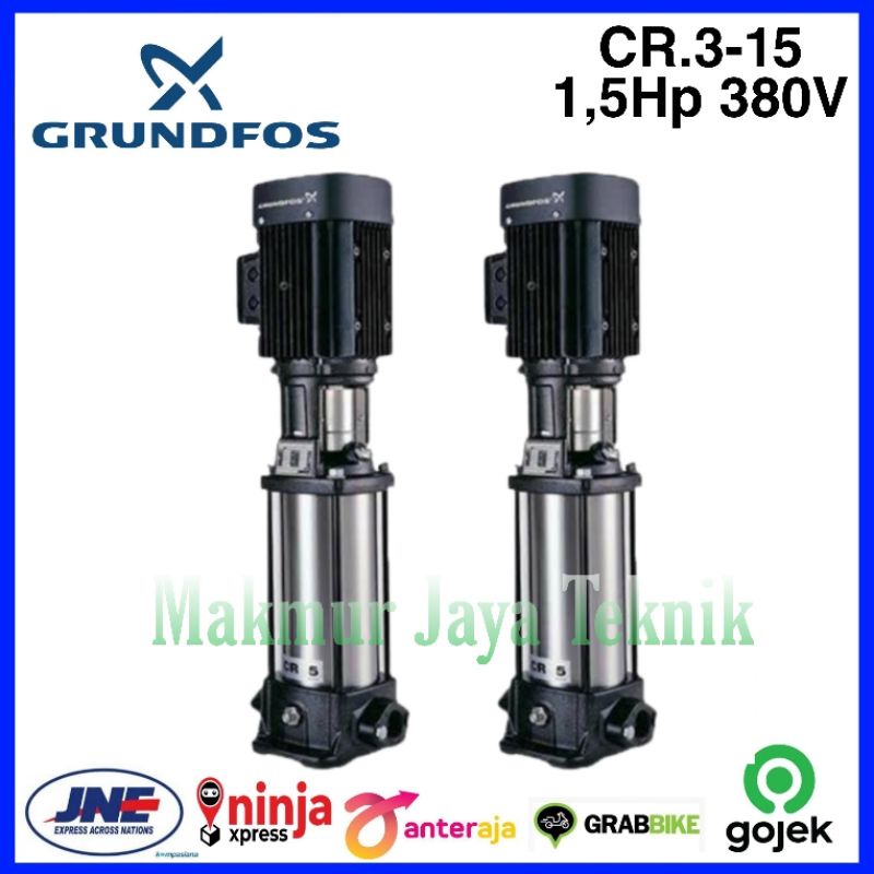 Jual Pompa Air Booster Pump Grundfos CR.3-15 1,5Hp 380V Pompa Pendorong Vertical Multistage ...