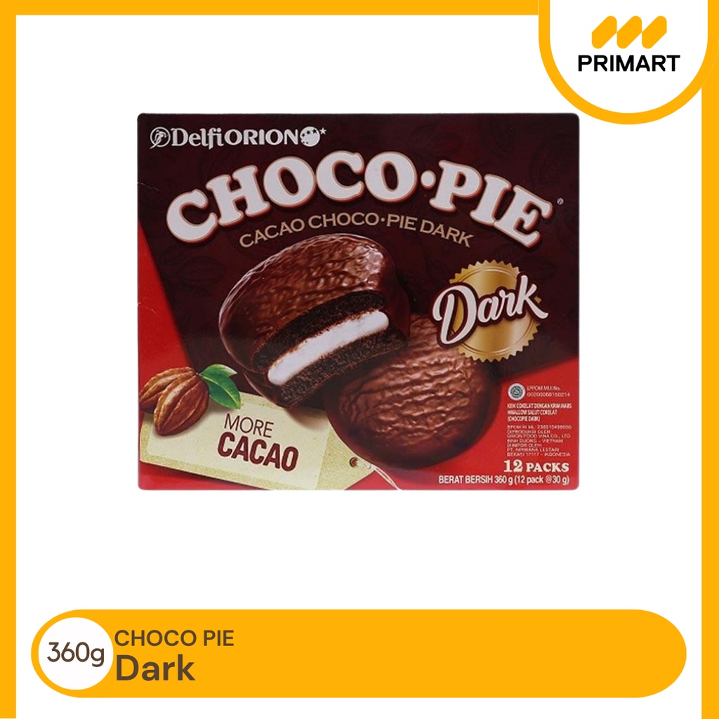 Jual Delfi Orion Choco Pie 12P Dark 360 gr | Shopee Indonesia