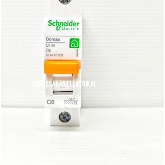 Jual MCB SCHNEIDER DOMAE 1 PHASE 6A 10A 16A 20A VARIAN - 6 | Shopee Indonesia